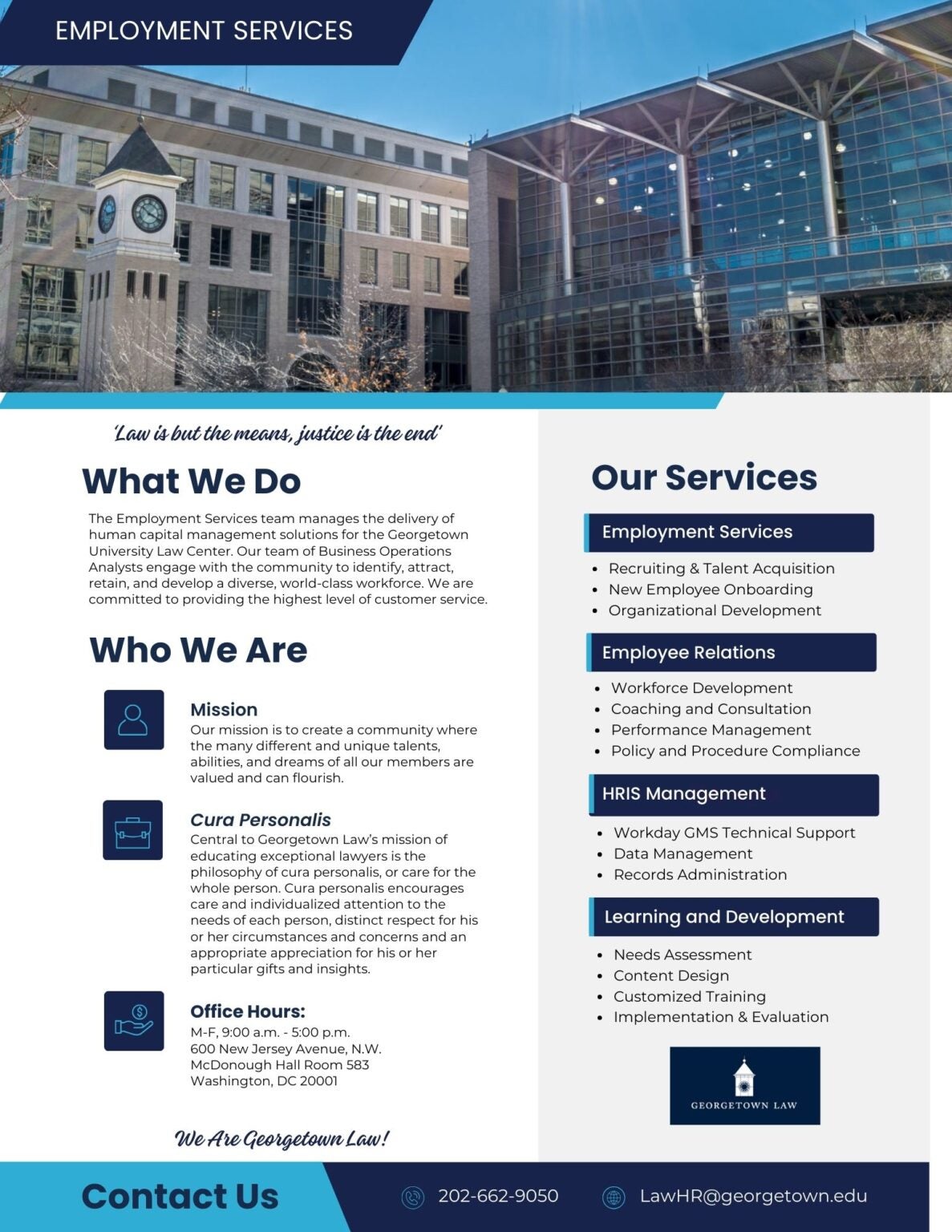 Law Center Employment Services | Human Resources | Georgetown University